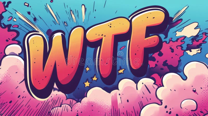 Colorful Comic Style Explosion with WTF Text Stock Illustration ...