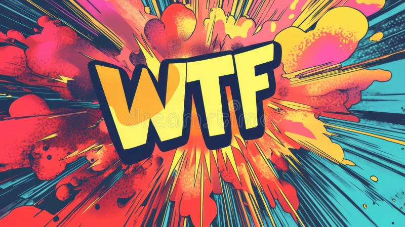 Colorful Comic Style Explosion with WTF Text Stock Illustration ...