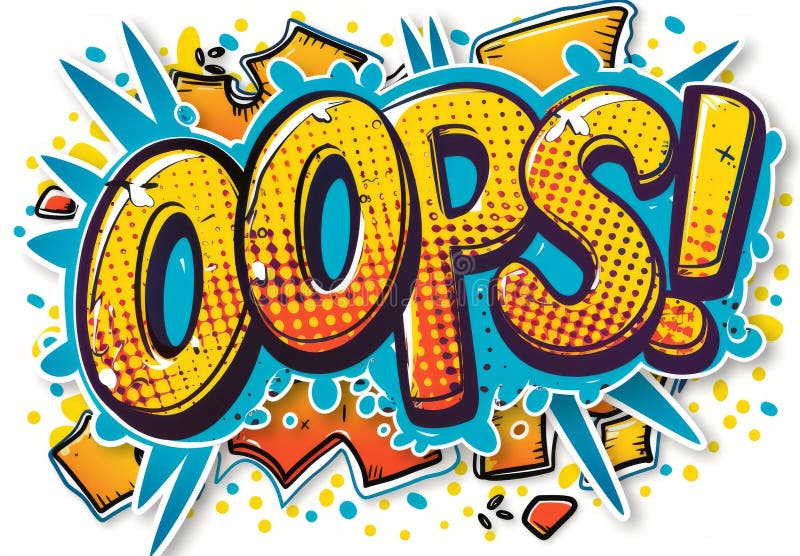 Colorful Comic Style Oops Text with Vibrant Pop Art Design and Dynamic ...