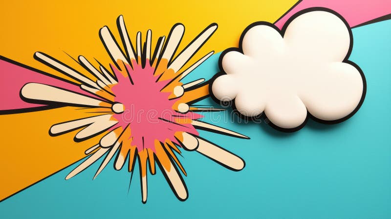 Colorful Comic Style Pop Art with Sound Effects Visuals Stock ...