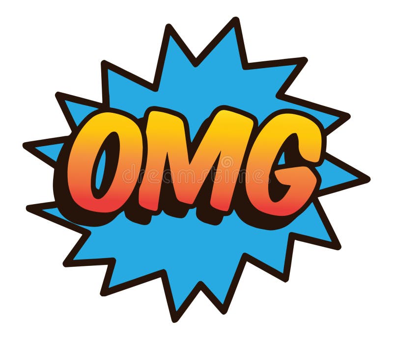 OMG Comic Style Vector Illustration with Bright Burst Background Stock ...