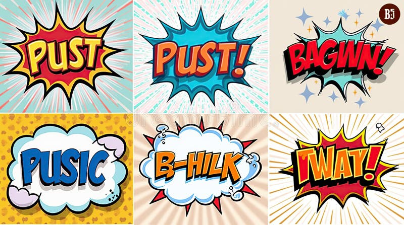 Colorful Comic Text Effects and Speech Bubbles Bundle Stock ...
