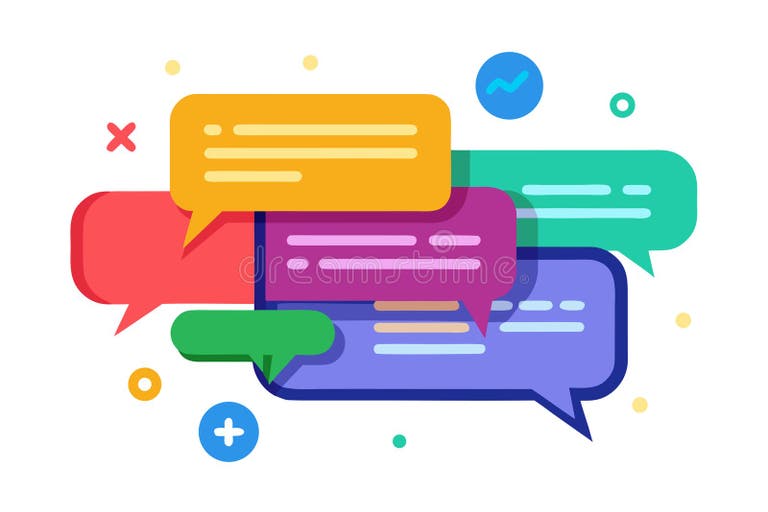 Colorful Comment Bubbles Illustrating Dynamic Message Flow and ...