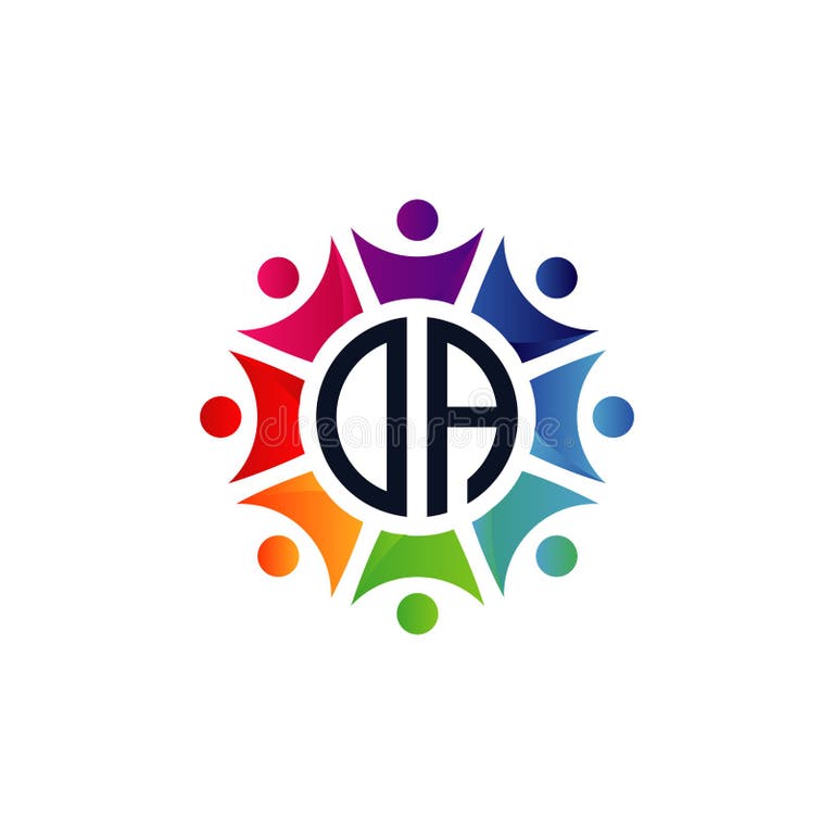 Colorful Community Initial Letters DA Logo Stock Vector - Illustration ...