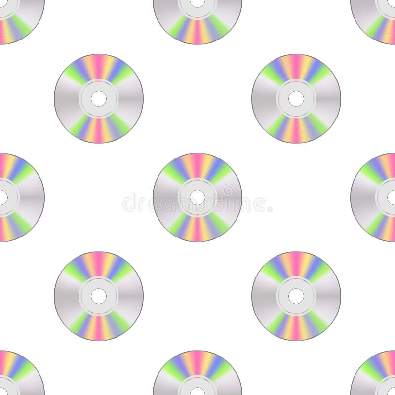 Colorful Compact Disc Seamless Pattern Stock Vector - Illustration of ...