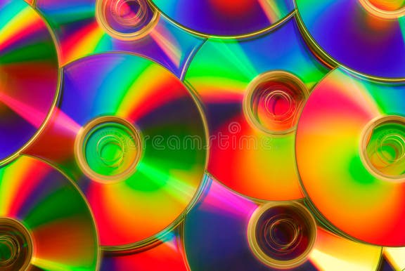 Colorful compact discs stock photo. Image of office, colorful - 5525394