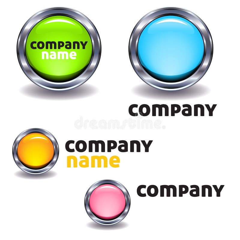 Happy New Year Banners or Logos 3 Stock Illustration - Illustration of ...