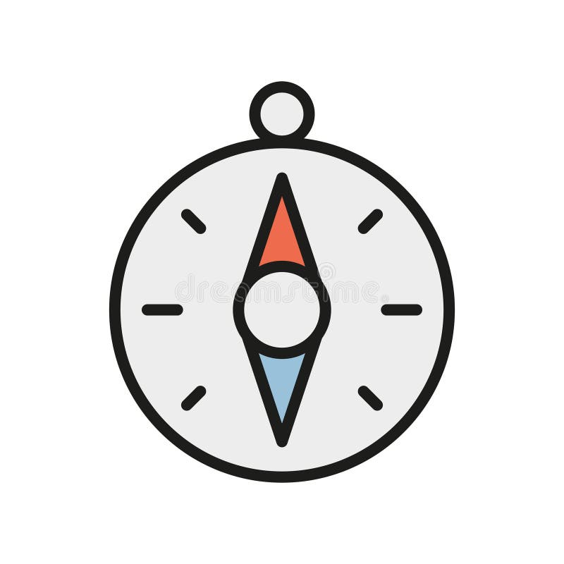 Colorful Compass Icon with Metallic and Blue Details for Modern School ...