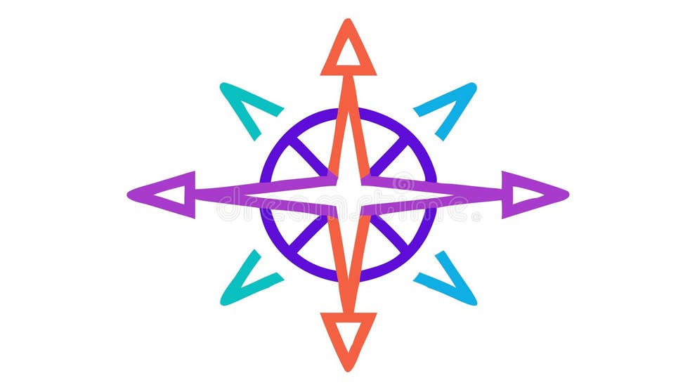 Colorful Compass Icon, Navigation and Exploration Symbol , Vector ...