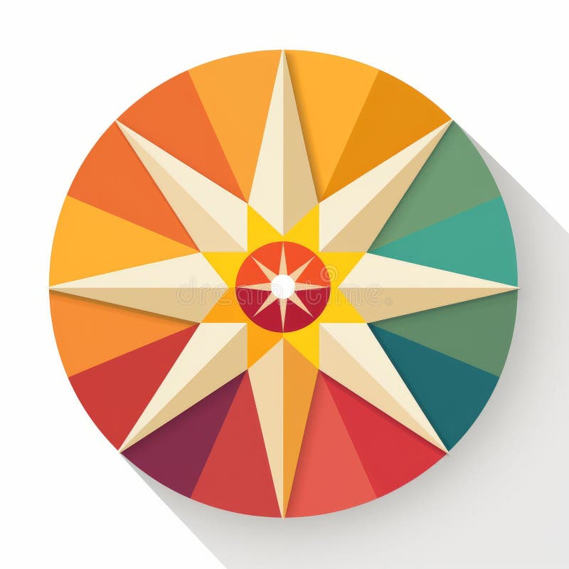A Colorful Compass Icon on a White Background Stock Illustration ...