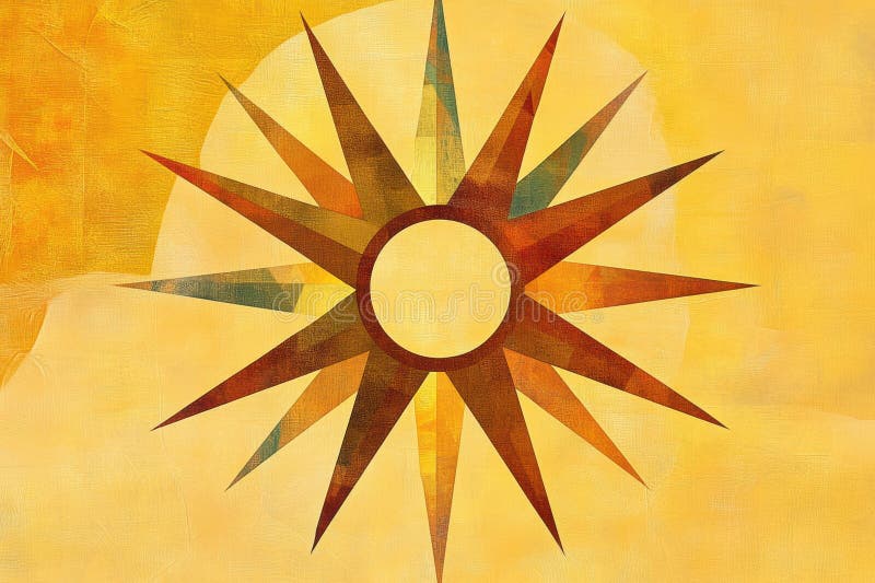 Artistic Representation of a Compass Rose Design with Warm Colors and ...