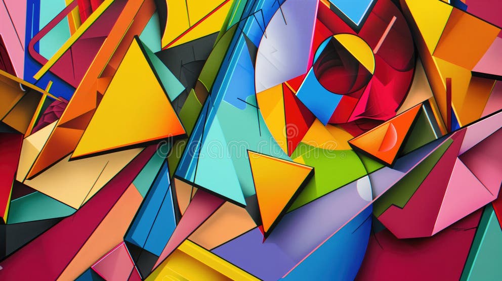 Colorful Complex Shapes and Layers Abstract Geometric of Different ...