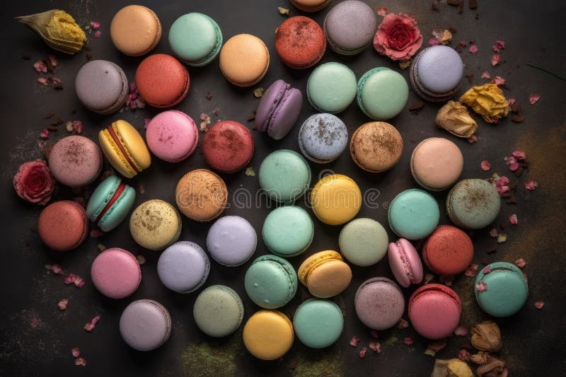 Colorful Composition of Fresh Different Macaroons, Culinary Delight ...