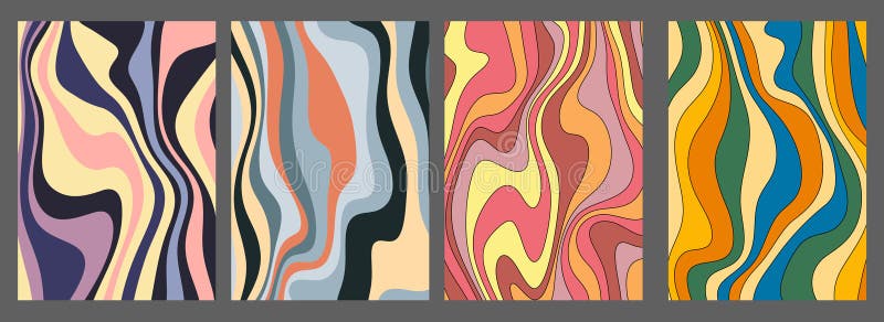 A Colorful Composition of Sinuous Lines. Colored Curved Lines with ...