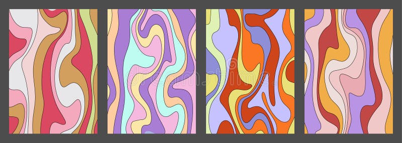 A Colorful Composition of Sinuous Lines. Colored Curved Lines with ...