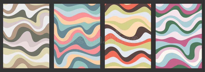 A Colorful Composition of Sinuous Lines. Colored Curved Lines with ...