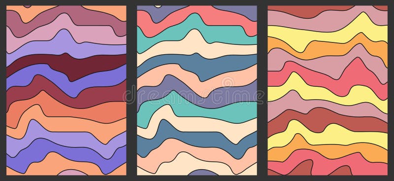 A Colorful Composition of Sinuous Lines Stock Illustration ...