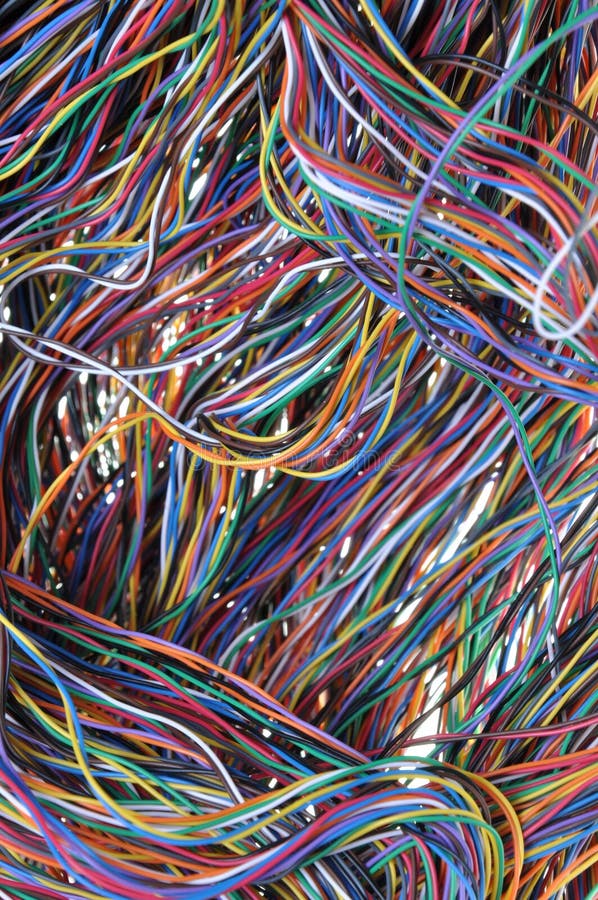 Colorful computer cables stock photo. Image of computer - 32972668