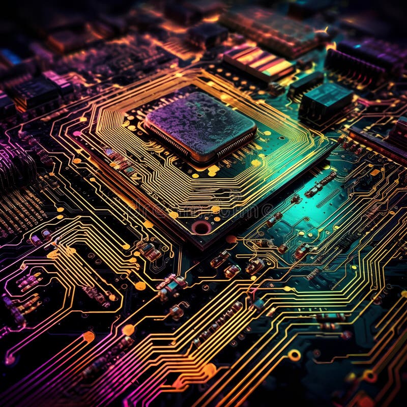 Colorful Computer and Laboratory Design Stock Vector - Illustration of ...