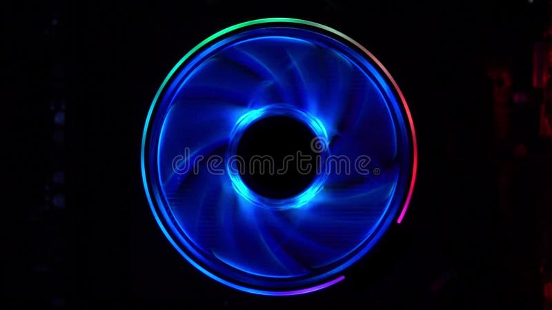 Colorful Computer Cooling Fan Spinning Stock Video - Video of circle ...