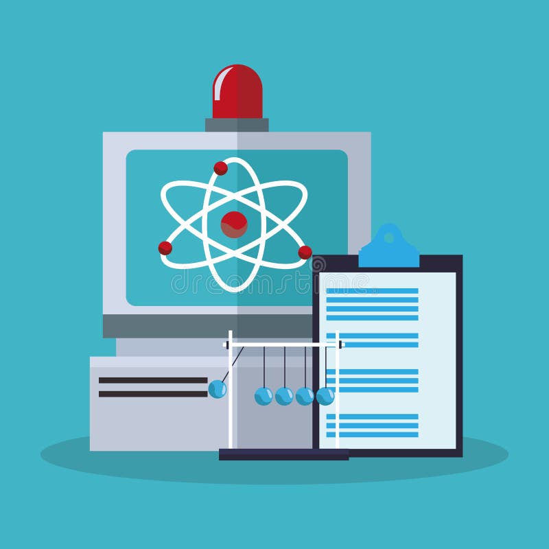Colorful Computer and Laboratory Design Stock Vector - Illustration of ...