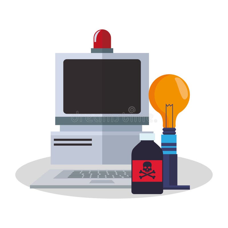 Colorful Computer and Laboratory Design Stock Vector - Illustration of ...