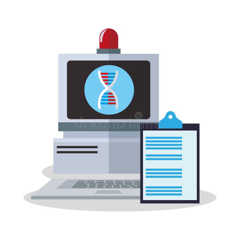 Colorful Computer and Laboratory Design Stock Vector - Illustration of ...