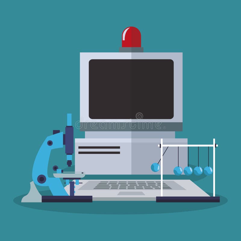 Colorful Computer and Science Design Stock Vector - Illustration of ...