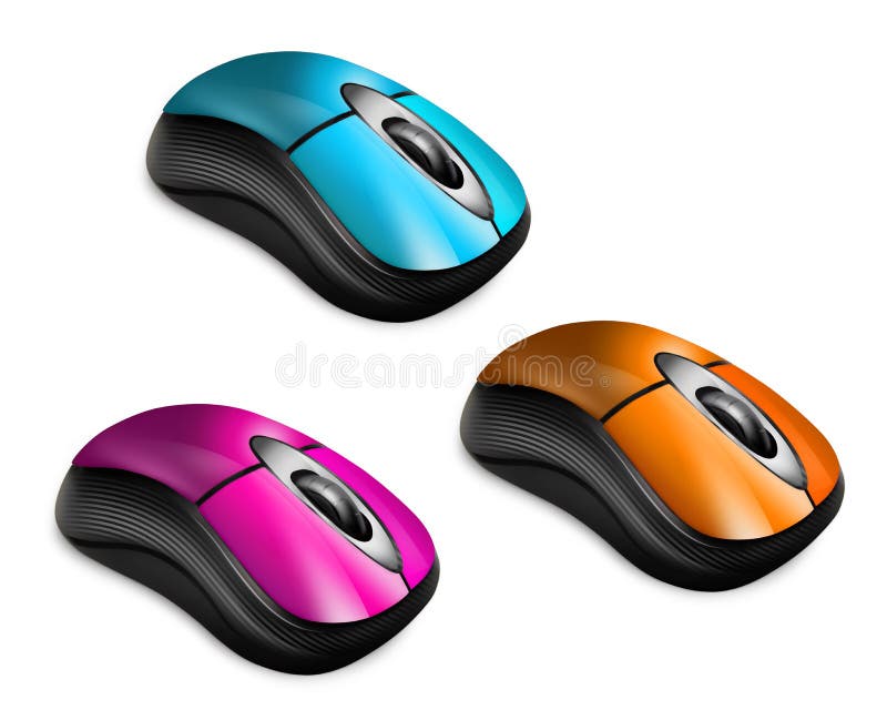 Colorful computer mice stock illustration. Illustration of peripheral ...