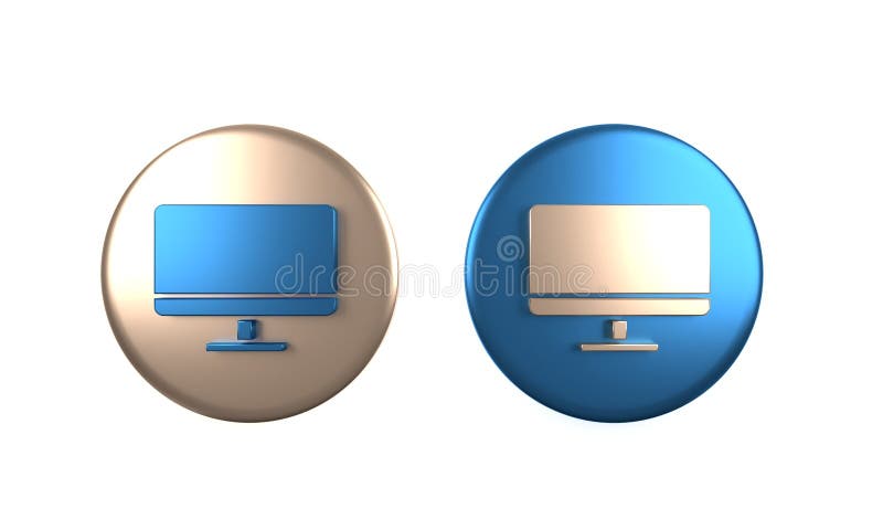 Colorful Computer Monitor Screen Icon Isolated on White Background ...