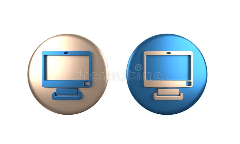 Colorful Computer Monitor Screen Icon Isolated on White Background ...