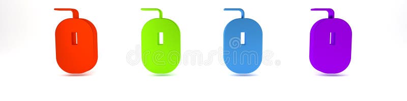 Colorful Computer Mouse Gaming Icon Isolated on White Background ...