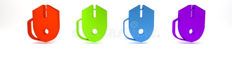 Colorful Computer Mouse Gaming Icon Isolated on White Background ...