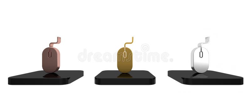 Colorful Computer Mouse Icon Isolated on White Background. Optical with ...