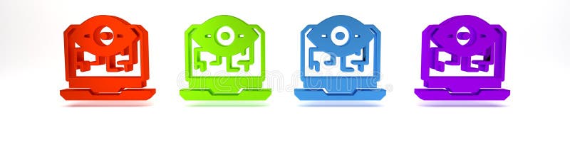 Colorful Computer Vision Icon Isolated on White Background. Technical ...