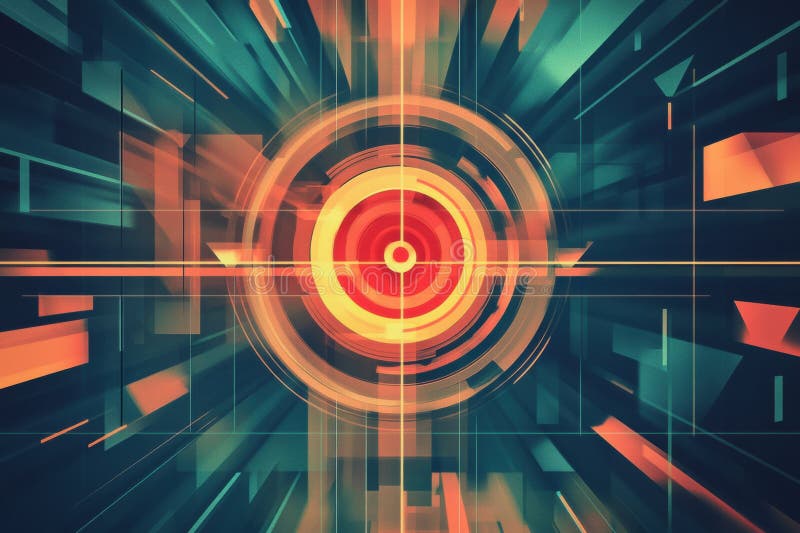 Vibrant Abstract Design with Concentric Circles and Dynamic Motion ...