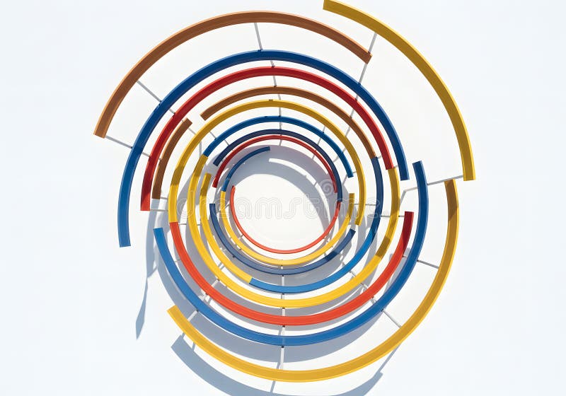 Colorful Concentric Circles Design on White Background for Graphic ...