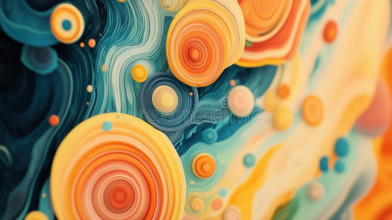 Colorful Concentric Circles Emerging from a Vibrant Abstract Background ...