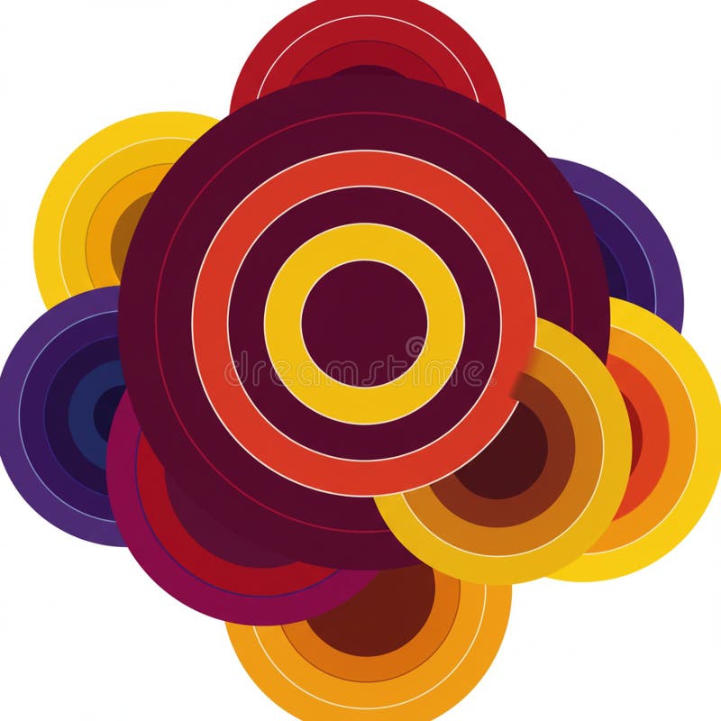 Colorful Concentric Circles Overlap in a Floral Pattern, Creating a ...
