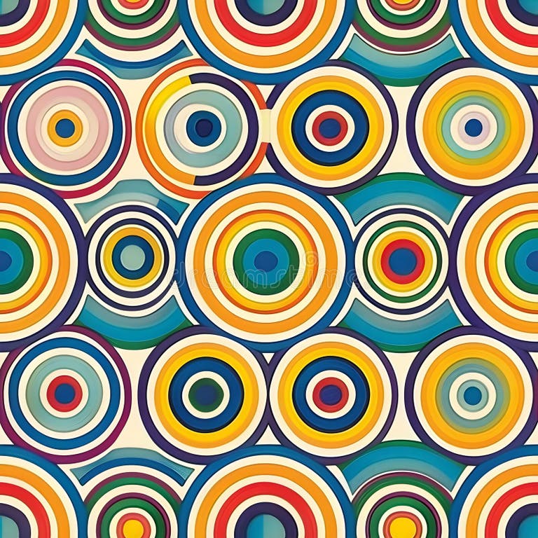 Colorful Concentric Circles Pattern in Vibrant Hues for Design Use ...