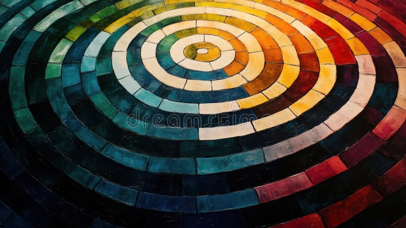 Colorful Concentric Circles Pattern with Vibrant Hues and Textured ...