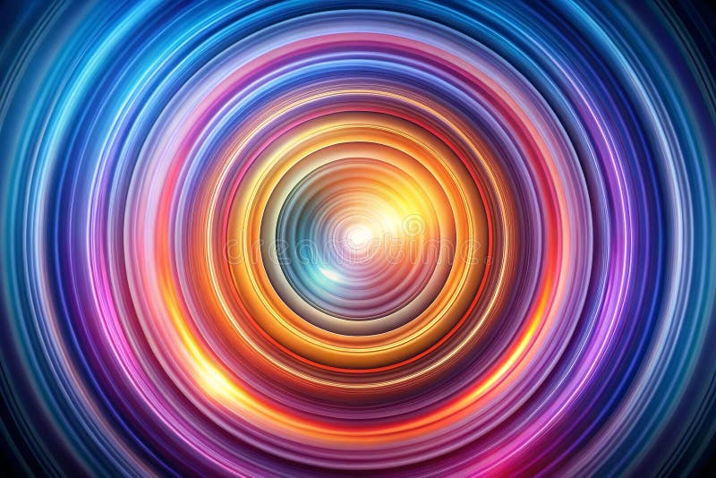 Colorful Concentric Circles Radiating Light, Abstract Background Design ...