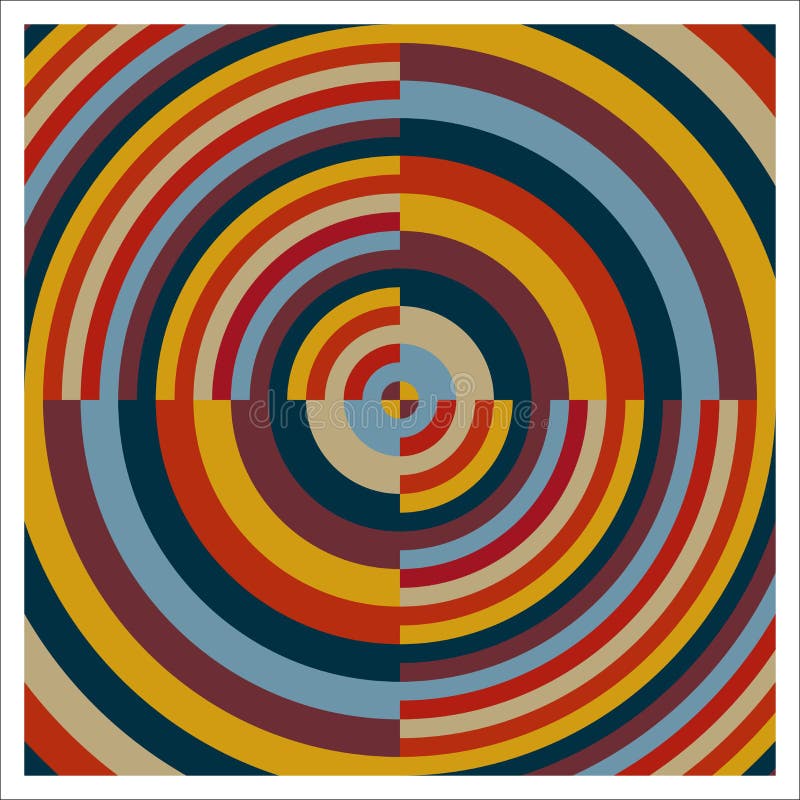 Colorful Concentric Circles Stock Vector - Illustration of spiral ...
