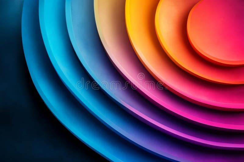 Colorful Concentric Circles with Vibrant Hues Creating a Striking Abstract Background Design ...