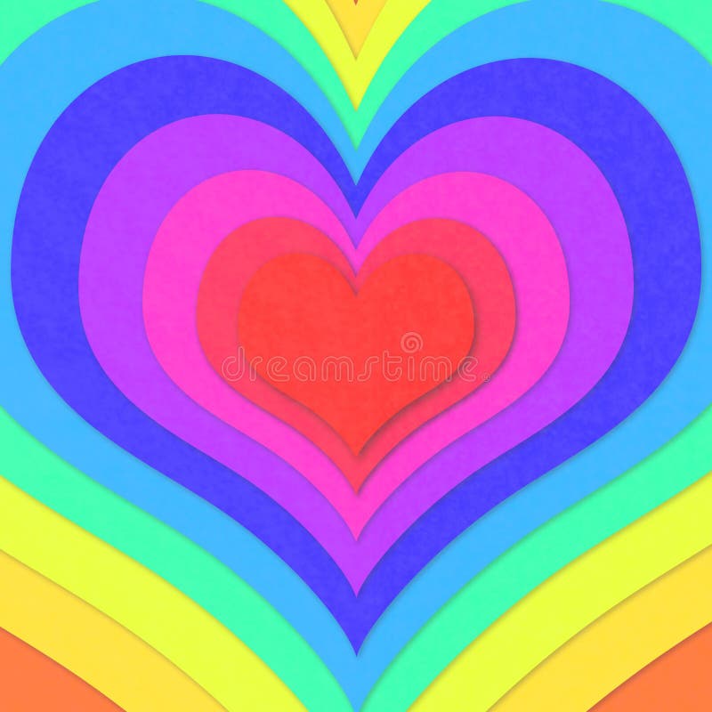 Colorful concentric hearts stock illustration. Illustration of love ...