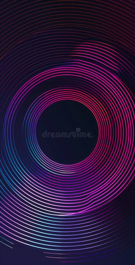 Colorful Concentric Lines on Dark Background Forming a Mesmerizing ...