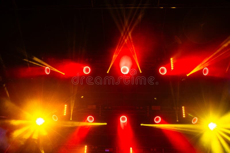 Colorful Concert Lights on Empty Stage Stock Photo - Image of ...