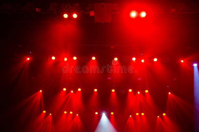 Colorful Concert Lights on Empty Stage Stock Photo - Image of ...