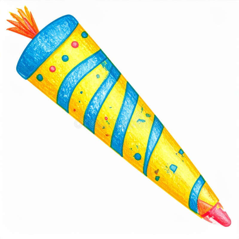 Colorful Cone-Shaped Crayon Illustration Stock Illustration ...