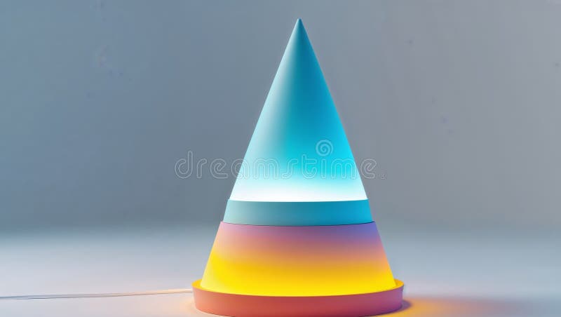 Colorful Cone with Three Softly Glowing Stages Symbolizing Safety and ...